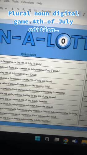 Summer 4th of July Plural Nouns Reading Game Digital Resource Google ...