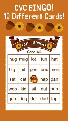 Fall Phonics Bingo Bundle – CVC, Digraphs, Silent E, Vowel Teams, R ...