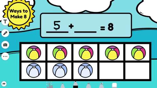 Add Numbers to Make 8 Interactive Seesaw & Google Classroom Activity
