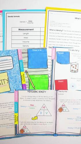 Density Note Activity Mass Volume Density Worksheets by Teaching Muse