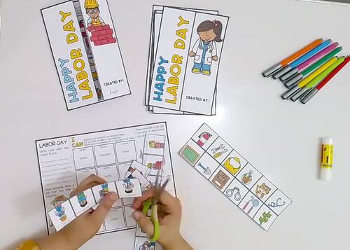 Labor Day Lapbook Craft Activities by Xee One Stop | TPT