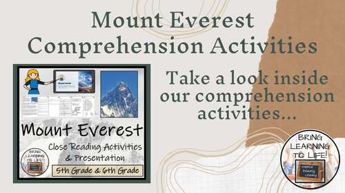 Mount Everest Close Reading Comprehension Activities | 5th Grade & 6th ...
