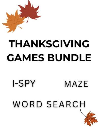 Thanksgiving Game Worksheets | Printable Word Search, Maze & I Spy ...