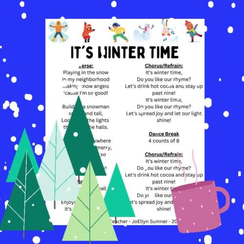 "It's Winter Time" - Elementary Rap Song for a Winter Concert | TPT