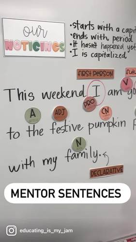 Mentor Sentences Language Wall by Educating is My Jam | TpT