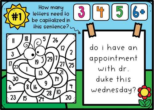 Capitalization Color By Code Set F Digital Boom Cards™ + Google Forms™ Quiz