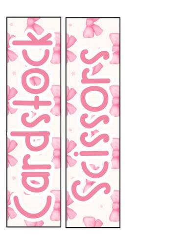 Pastel Themed 10 Drawer Rolling Cart Labels with Editable Rolling Cart ...