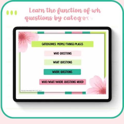 Spring-Themed Who, What, Where Questions Boom Cards™ by Special Ed SLP
