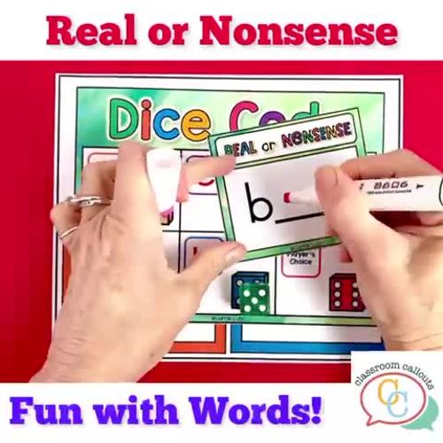 Real or Nonsense Words Worksheets & Center for CVC Words | TpT