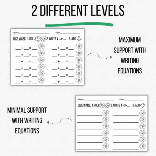 Spring Flowers Addition and Comparing Numbers Math Game by Lifting Up ...