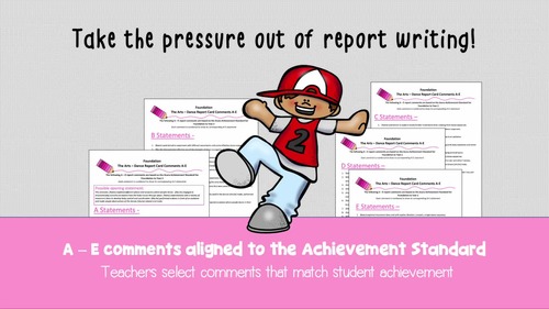 Australian Curriculum Foundation /Prep Dance Report Card Comments