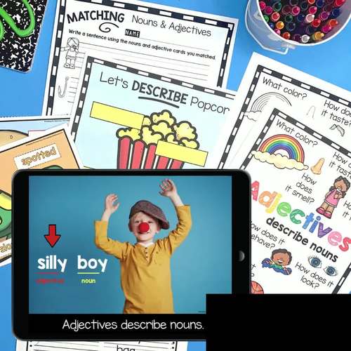 Adjectives - Grammar Activities for Kindergarten First Grade Second ...