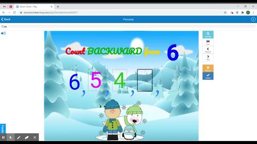 Counting Backward from a given number Christmas Math Boom Cards Math Games