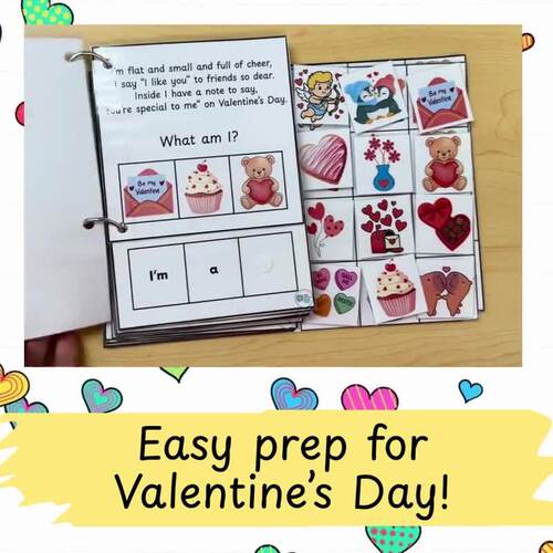 Valentine's Day Adapted/Interactive Vocab Book: Speech Therapy, ESL ...