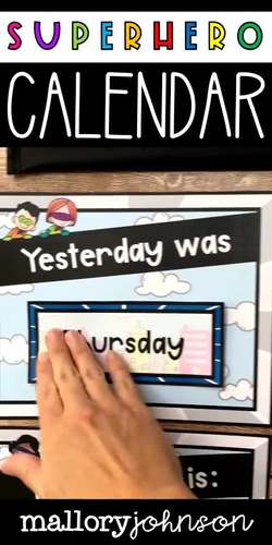 Editable Superhero Theme Calendar Display by Mallory Johnson | TpT