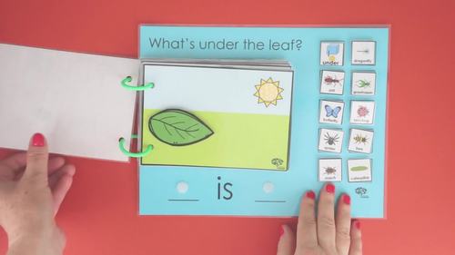 "UNDER" Interactive Flap Book + Simplified Sentence, Bugs, Autism, Speech