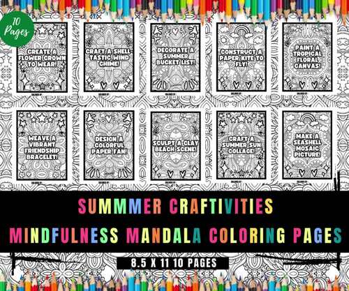 Summer Craftivities Activities, Affirmation Message, SEL Coloring For Kids