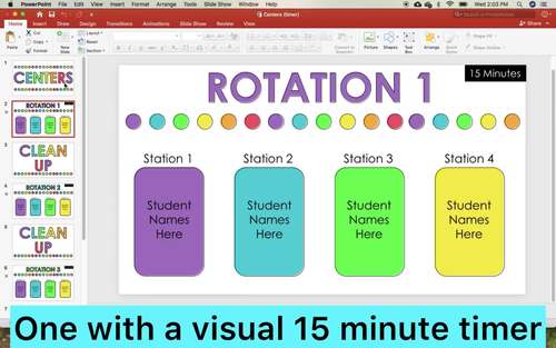 Editable Center Rotation PowerPoint by Ally Riopelle - Coloring Sunshine