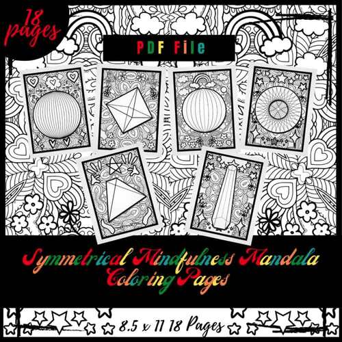 Symmetrical & Polygons Mindfulness Mandala Coloring Pages, Geometric ...