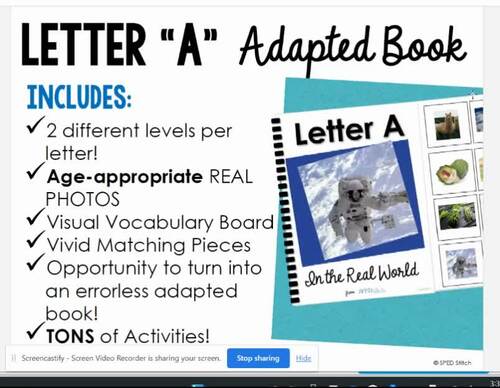 Adapted Letter A Interactive Book for Special Education with Real Life ...