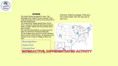 U.S. Geography Combo Flipped Class & Google Slides Activity Differentiated