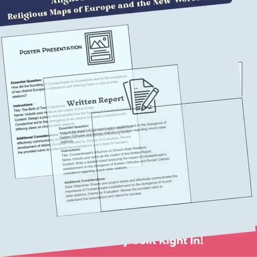 The Reformation’s Impact on Europe & the New World PBL Choice Board ...