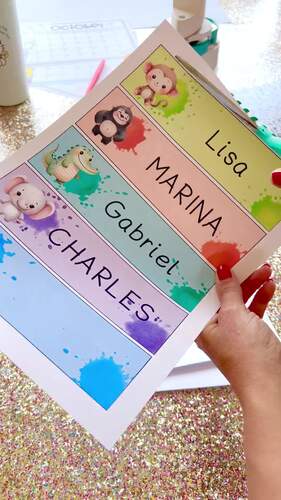 Editable Name Tags – SAVANNA+JUNGLE ANIMALS (Auto-Fill PDF!) | TPT