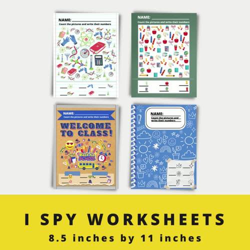 Back To School iSpy Worksheets by Jenny Marie | TPT