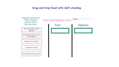 Fact and Opinion Sort - Printable, Easel Drag andDrop | TPT
