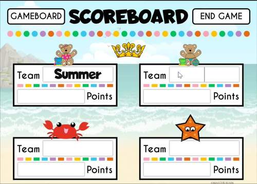 Summer Fractions Quiz Game Show Math Review Boom™ Cards by Master Xuan