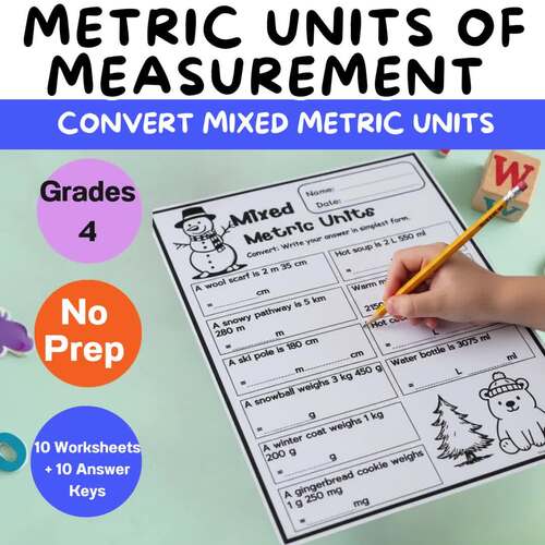 Metric Units of Measurement – Convert Mixed Metric Units Worksheets ...