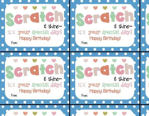 Scratch Art Birthday Gift Tags | Classroom Birthday Tags | Non-Candy ...