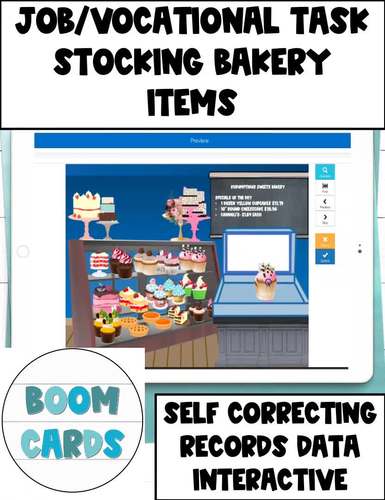 Job/Vocational Task Stocking Bakery Items Boom Cards | TPT