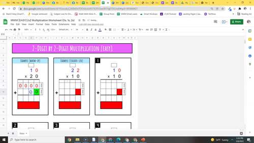 4th Grade 2 By 2 Digit Multiplication Mini Lesson and Self Checking ...