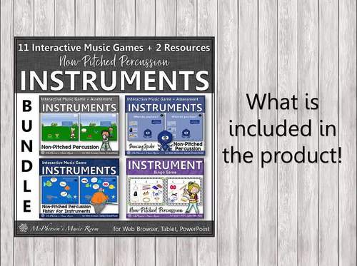 Musical Instruments Non-Pitched Percussion Games + Assessments {Mega ...