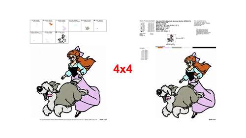 Joyful Ariel and Max the sheepdog running embroidery designs - Instant ...