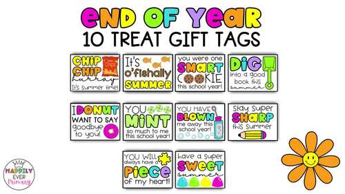 End of the Year | Summer Treat Gift Tags for Student Gifts | TPT
