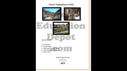 Ecosystems- Desert Assessment (VAAP) by Special Education Depot | TPT