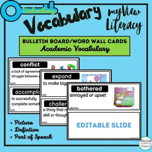 myView Grade 4 Unit 3 Weeks 1-5 Vocabulary WORD WALL Cards Digital & Print