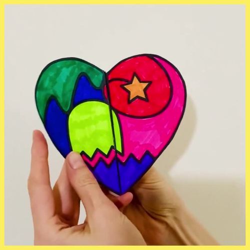 Foldable Valentine's Day heart shaped cards printable activity | TPT