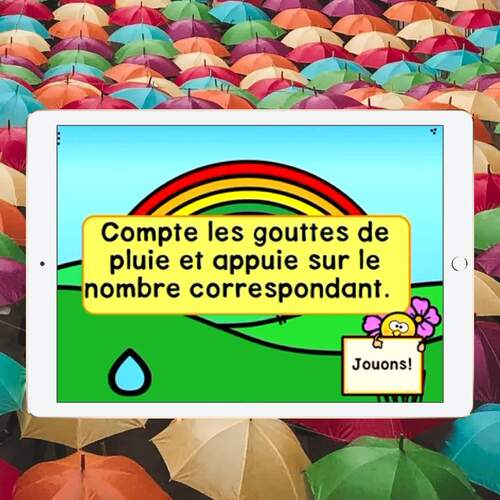 Cherche les nombres de 0 à 10 | Les gouttes de pluie | French Boom cards