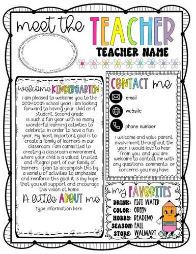 Meet the Teacher || Editable Text by Kayla Leonard | TPT