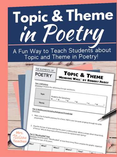 Finding the Theme in Poetry Mending Wall by Mrs Nelson Teaches | TpT