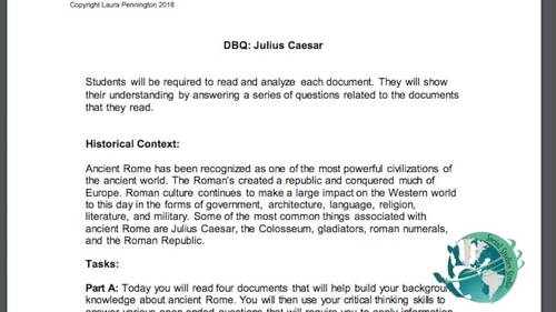 World History Teacher/Sub Activity: DBQ Julius Caesar by Social Studies ...