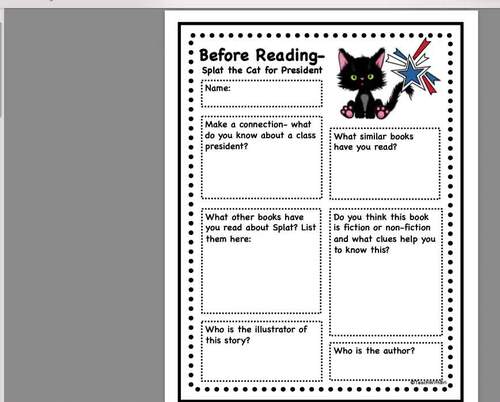 Splat the Cat for President Election Book Activities by Books with Bri