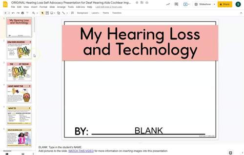 Hearing Loss Self Advocacy Presentation for Deaf Hearing Aids Cochlear ...