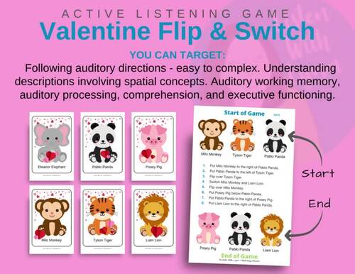 VALENTINE Active Listening Direction Game Flip & Switch DHH Hearing Loss
