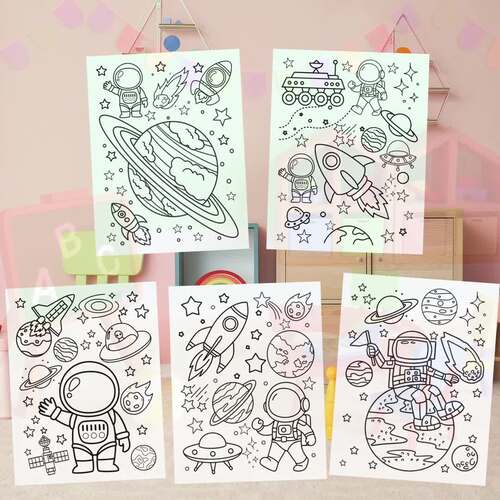 Space Coloring Pages/Sheets for Preschool, Kindergarten, Astronaut ...