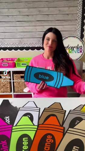 Jumbo Crayons Color Word Wall Bulletin Board Large Crayons - Colors Unit