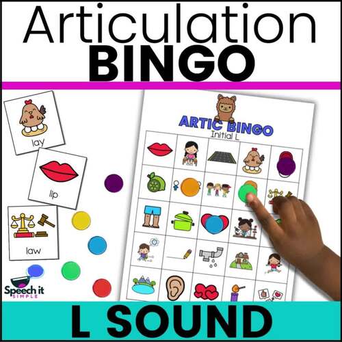 Articulation BINGO for Speech Therapy - L SOUND - No Prep - Artic - Apraxia